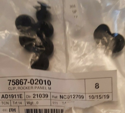 Toyota/Lexus OEM Exterior Rocker Molding Panel Clips 7586702010 NIP (8 ...