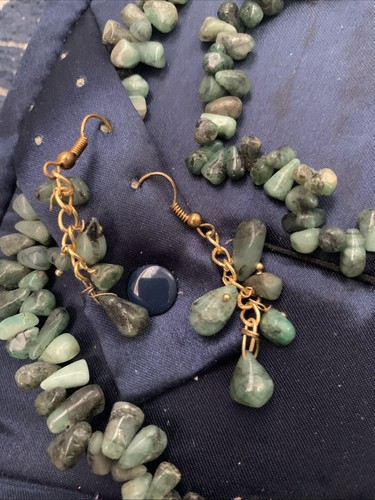 Stauer Cayman Emerald /Jade? Green Necklace Bracelet Earring Set W Case ...