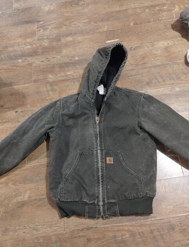 Vintage Carhartt J130 MOS Moss Green Hooded Jacket Workwear Mens Size ...