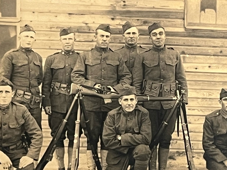 WW1 RPPC Squad Playing Rifle Jenga | eBay