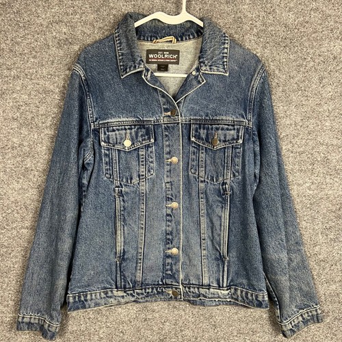 Woolrich Denim Jacket Medium Blue Pockets Women’s jean jacket | eBay