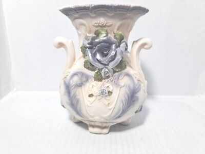 VTG Porcelain Blue Rose Hand Painted Vase Vase 6.5 tall | eBay
