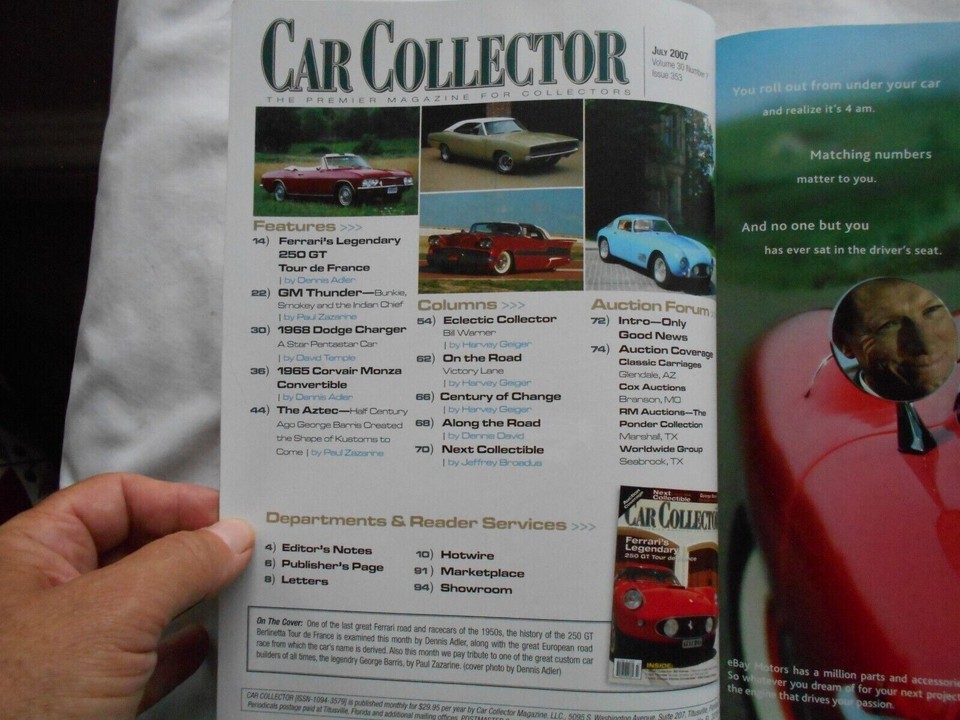 CAR COLLECTOR magazine-JULY 2007 | eBay