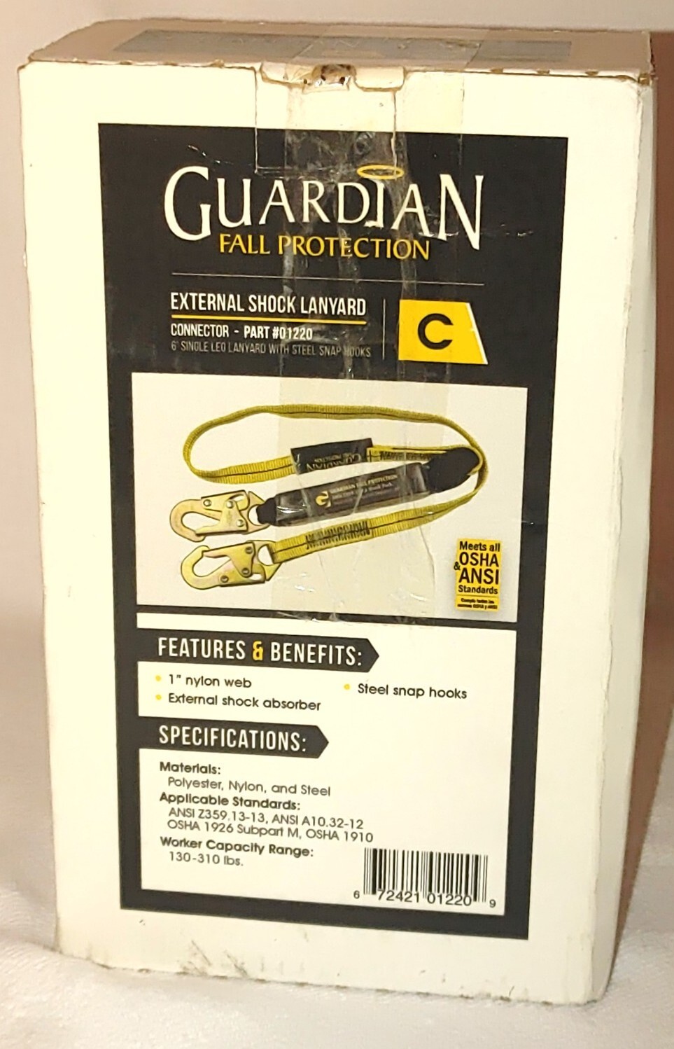 Guardian Fall Protection 01220 External Shock Lanyard for sale online ...