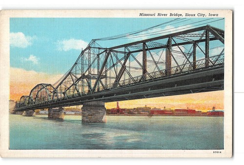 Sioux City Iowa IA Postcard 1930-1950 Missouri River Bridge | eBay