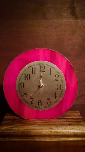 Beautiful Orange Swirl With Gold Face 6 1/2 Inch Stained Glass Clock ...