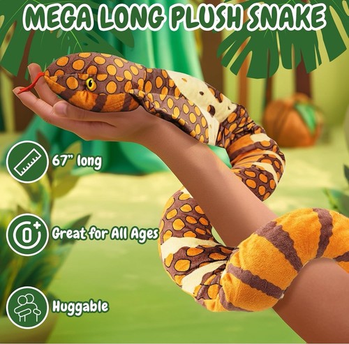 Adventure Planet King Cobra Snake 67" Huge Plush! Over 5' Long. EUC ...