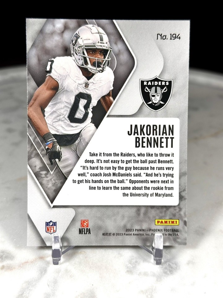 2023 Panini Phoenix Jakorian Bennett Colorburst RC SP Las Vegas Raiders ...