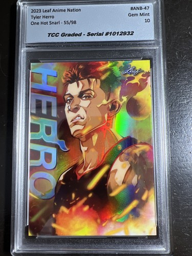 2023 Leaf Anime Nation Tyler Herro One Hot Snarl TCC Graded Gem Mint 10 ...