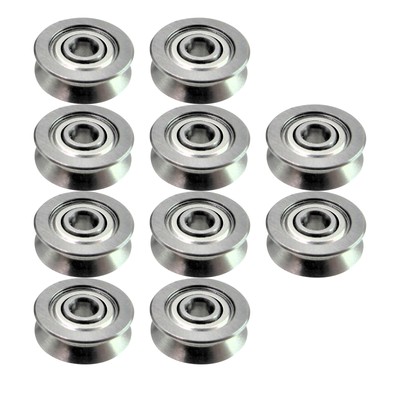 10Pcs V623ZZ Groove Guide Pulley Rail Ball Bearings For Linear Motion ...