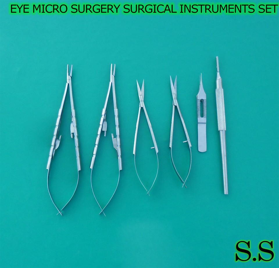 6 Pc O.R Grade Eye Micro Surgery Surgical Ophthalmic Instruments Kit ...