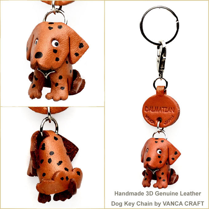 Dalmatian Handmade 3D Leather Dog Key chain/ring/fob *VANCA* Made in ...