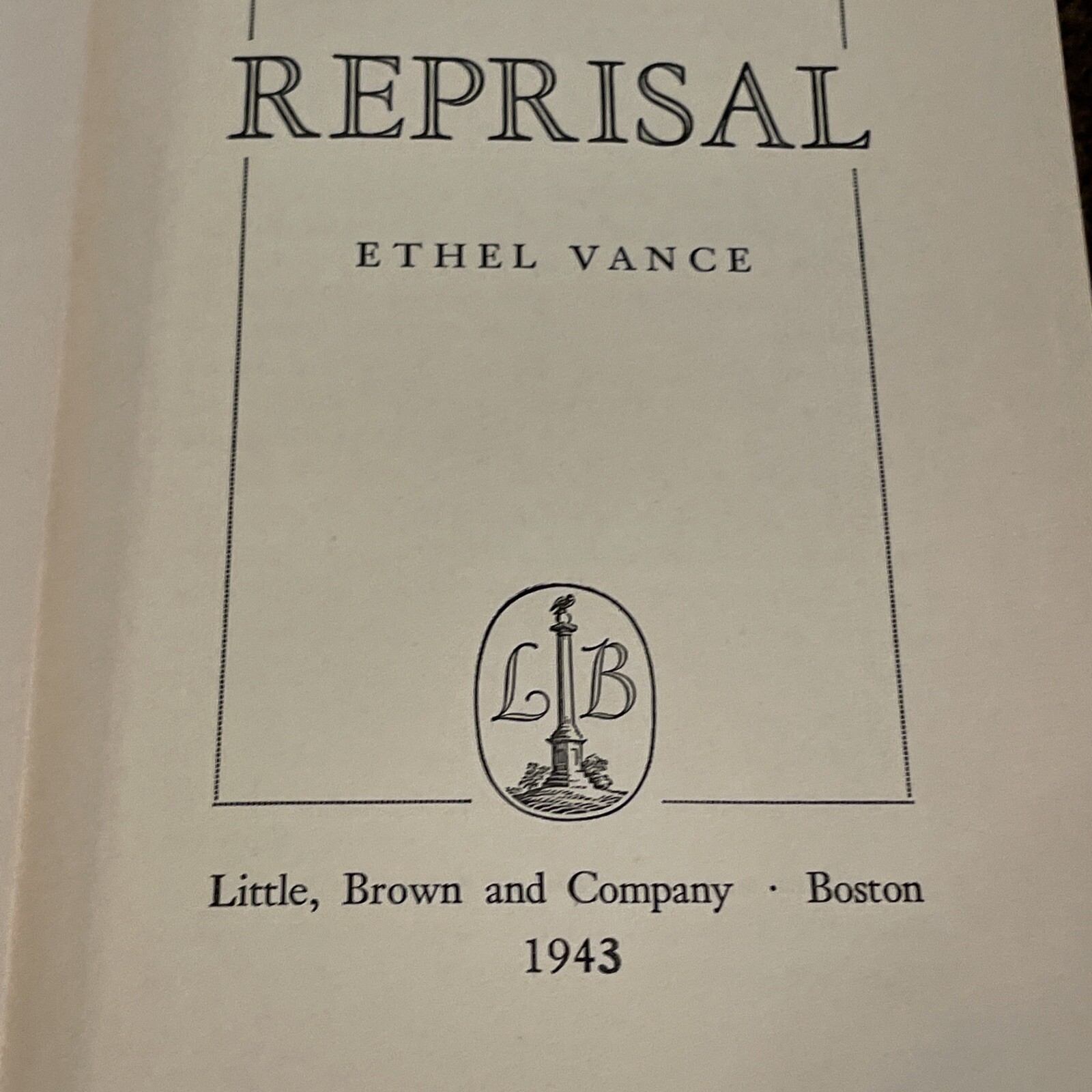 THE REPRISAL by Ethel Vance 1943 Novel - WWII HC DJ 1st Ed | eBay