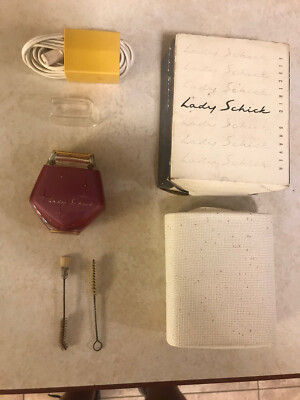 Vintage Working Lady Schick Razor Pink Stardust w Case, Box, Brushes ...
