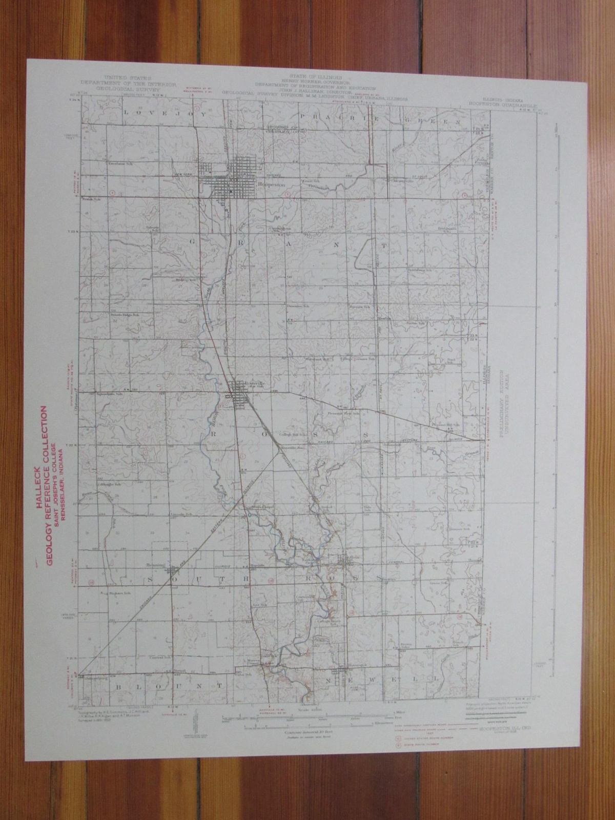 Hoopeston Illinois 1938 Original Vintage USGS Topo Map | eBay