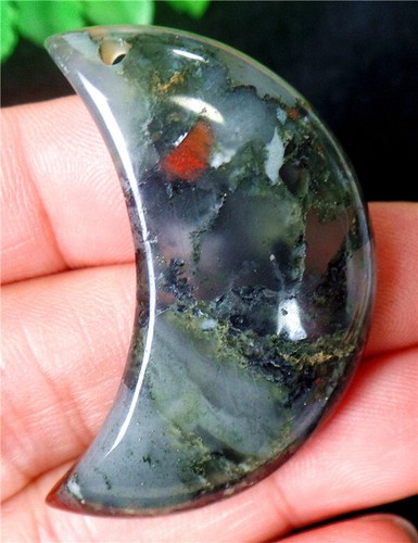 40x20x7mm Natural Red And Gray Africa Bloodstone Teardrop Pendant Bead ...