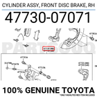4773007071 Genuine Toyota CYLINDER ASSY, FRONT DISC BRAKE, RH 47730 ...