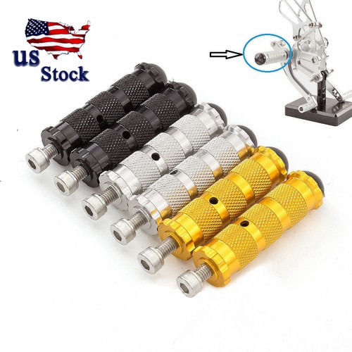 Gold Foot Pegs For Rearsets 8mm Fixing CNC Knurled Aluminium Universal ...
