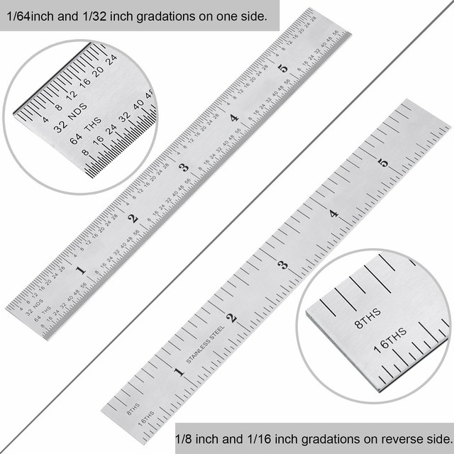 eBoot 2 Pack Stainless Steel Ruler 6 Inch for Engineering School Office ...