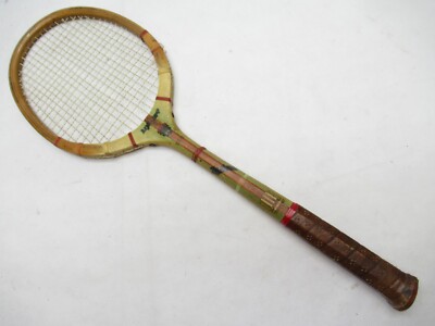 VINTAGE BANCROFT "THE AUSSIE" BAMBOO / WOODEN TENNIS RACQUET ANTIQUE ...