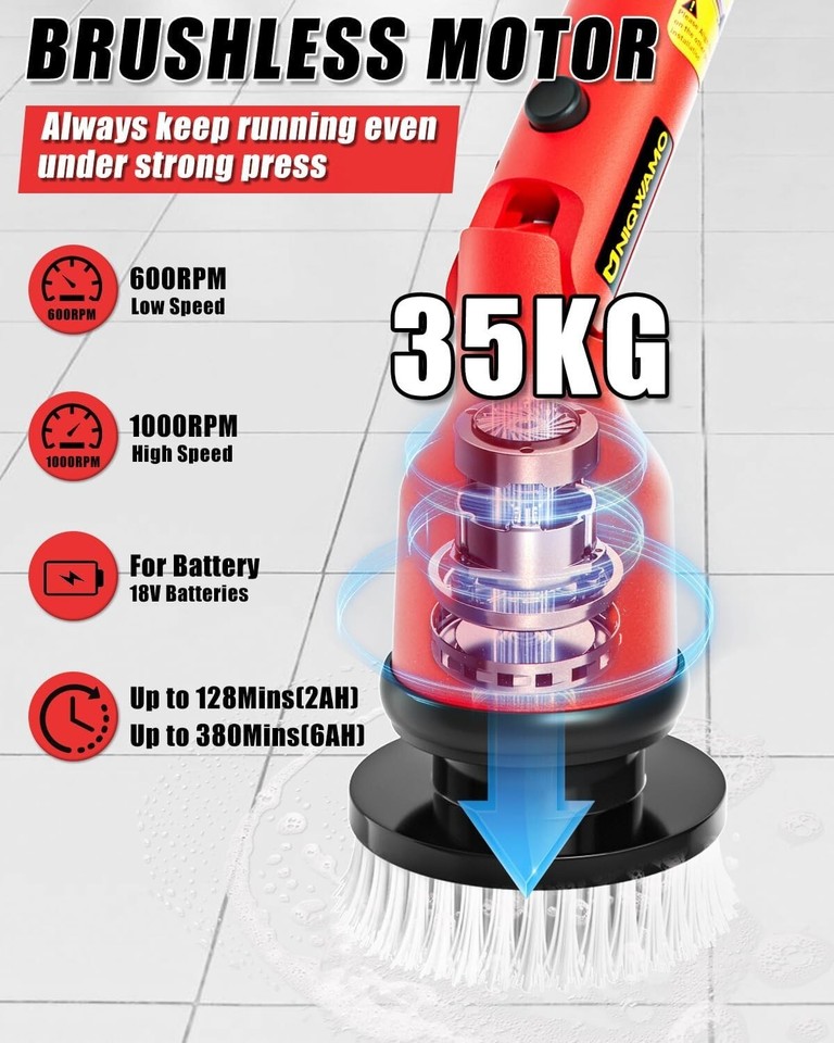 Electric Spin Scrubber for Milwaukee M18 Battery (Battery Not Included ...