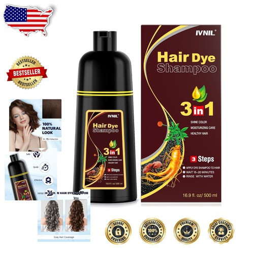 Easy Dark Brown Hair Color Shampoo - 3-in-1, Salon Quality Grey ...