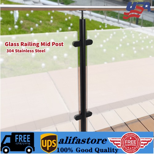Glass Railing Mid Post 304 Stainless Steel Guardrail Post Deck Railing ...