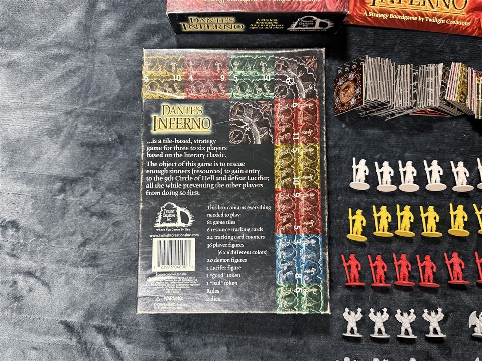 DANTE'S INFERNO BOARD GAME TWLIGHT CREATIONS 100% COMPLETE DANTE | eBay