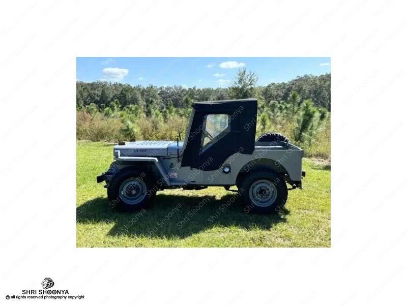 Canvas Half Cabin Soft Top with Frame & Door Frame For Willys Jeep CJ2A ...