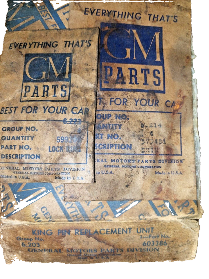 1939-1954 Chevrolet passenger 1953-1962 Corvette: NOS King Pin Set GM ...
