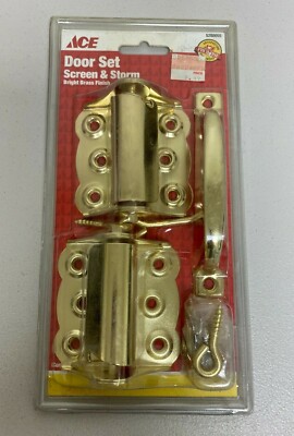 ACE HARDWARE DOOR SET SCREEN & STORM BRIGHT BRASS FINISH | eBay