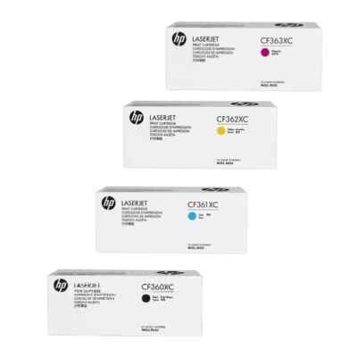 New Genuine HP 508X High Yield Print Cartridge SET CF360XC,CF361XC ...
