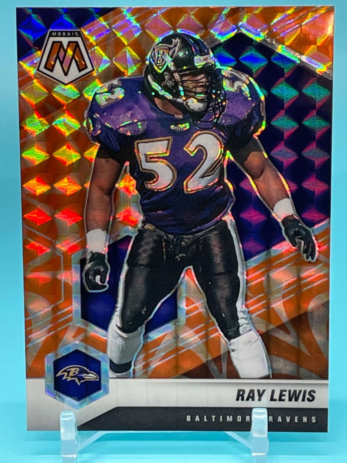 2021 Panini Mosaic Ray Lewis Baltimore Ravens Reactive Orange Prizm #21 ...