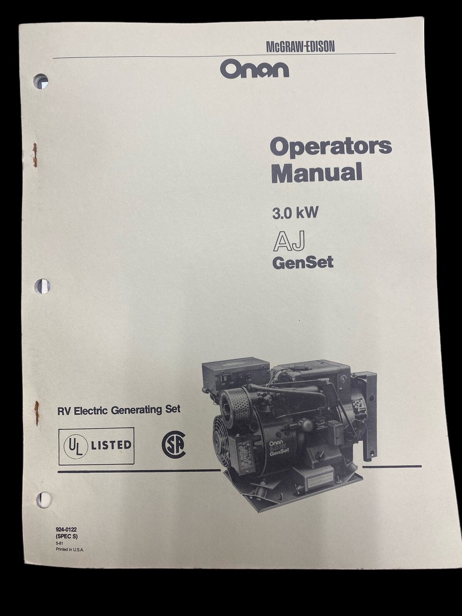 Older Onan Generator Manuals Onan Generator. Photo By Krfeldner