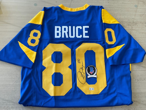 Isaac Bruce Autographed Pro Style Jersey Beckett Witnessed #WQ73108 | eBay