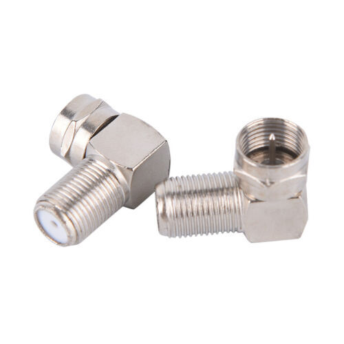 2pcs 90°Right angle RF male to RF female TV aerial coax cable adapter ...