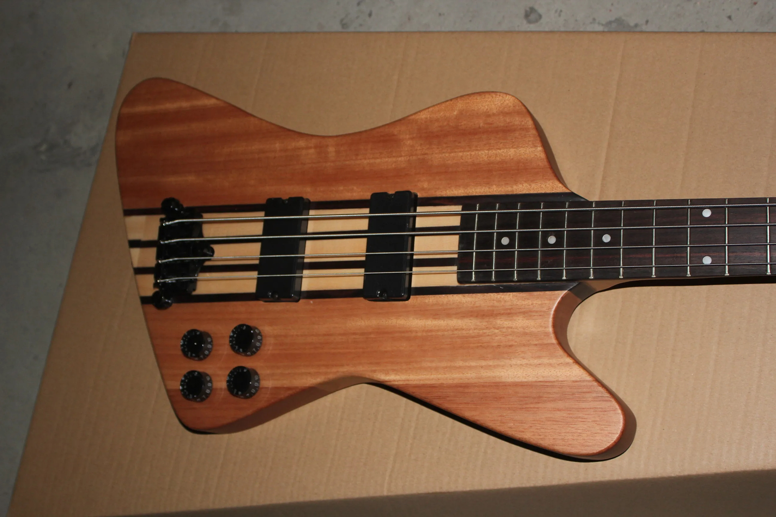 Natural Color 4 Strings Bass Neck-thru Body Electric Bass GuitarActive ...