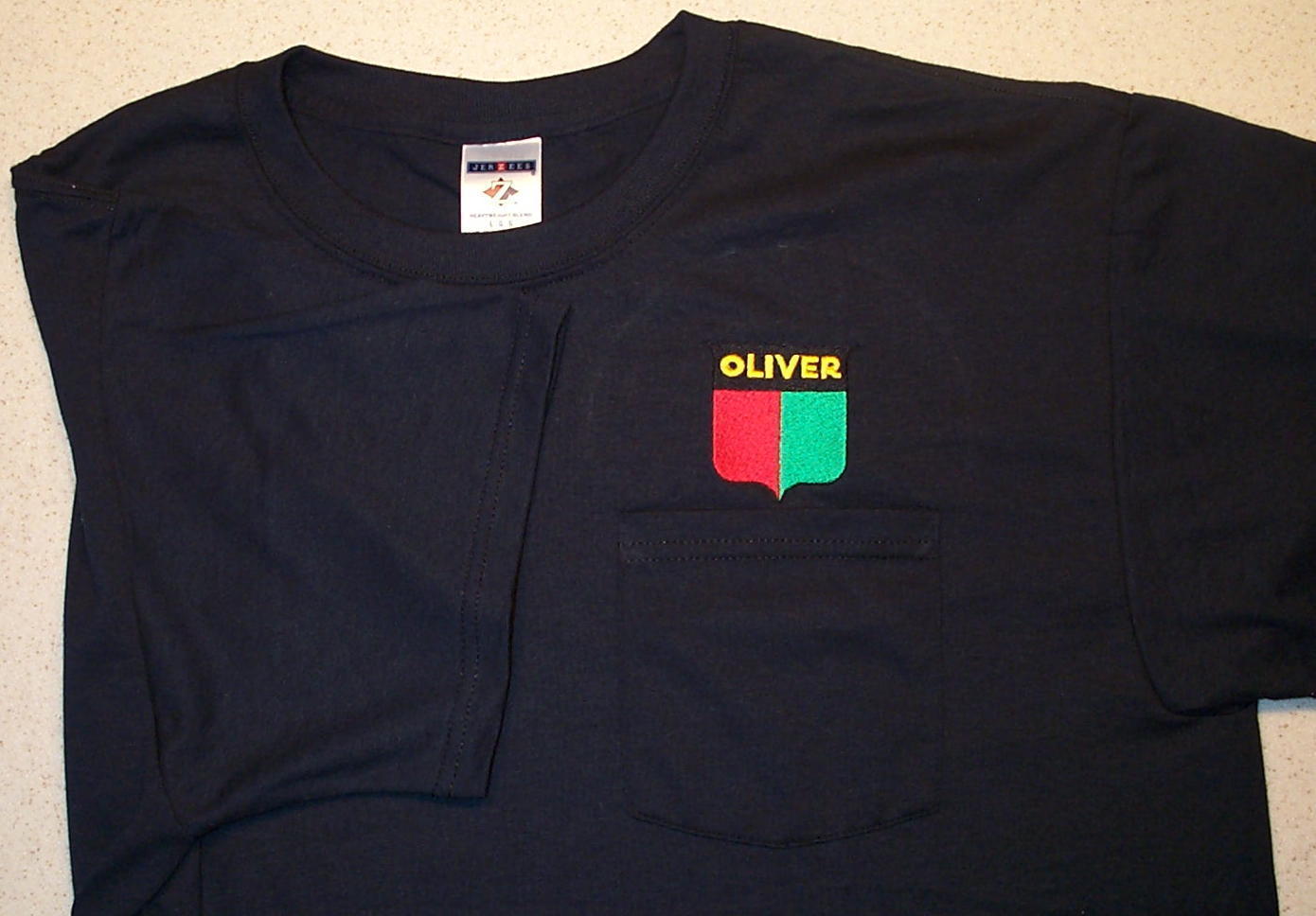 Oliver Shield Logo Embroidered Mens S/S T-shirt w/Pocket (4 colors) | eBay
