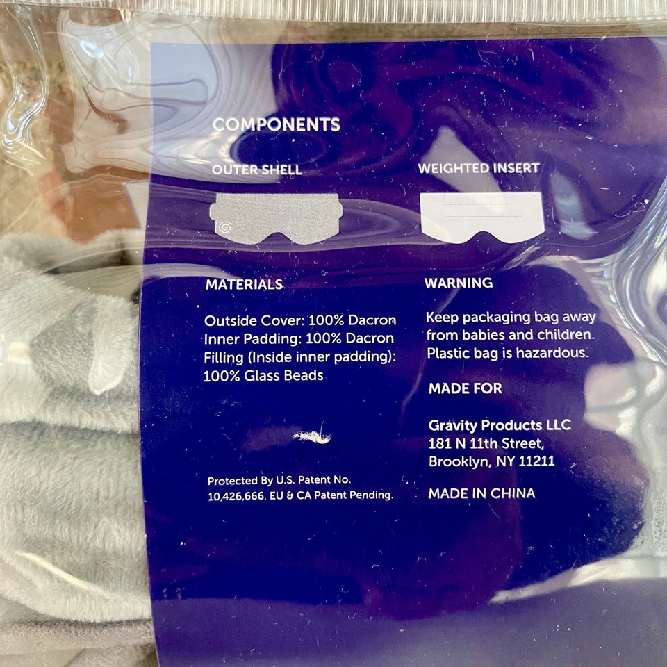 Gravity Weighted Sleep Mask, Pale Gray, Brand New in with Tags in Bag ...