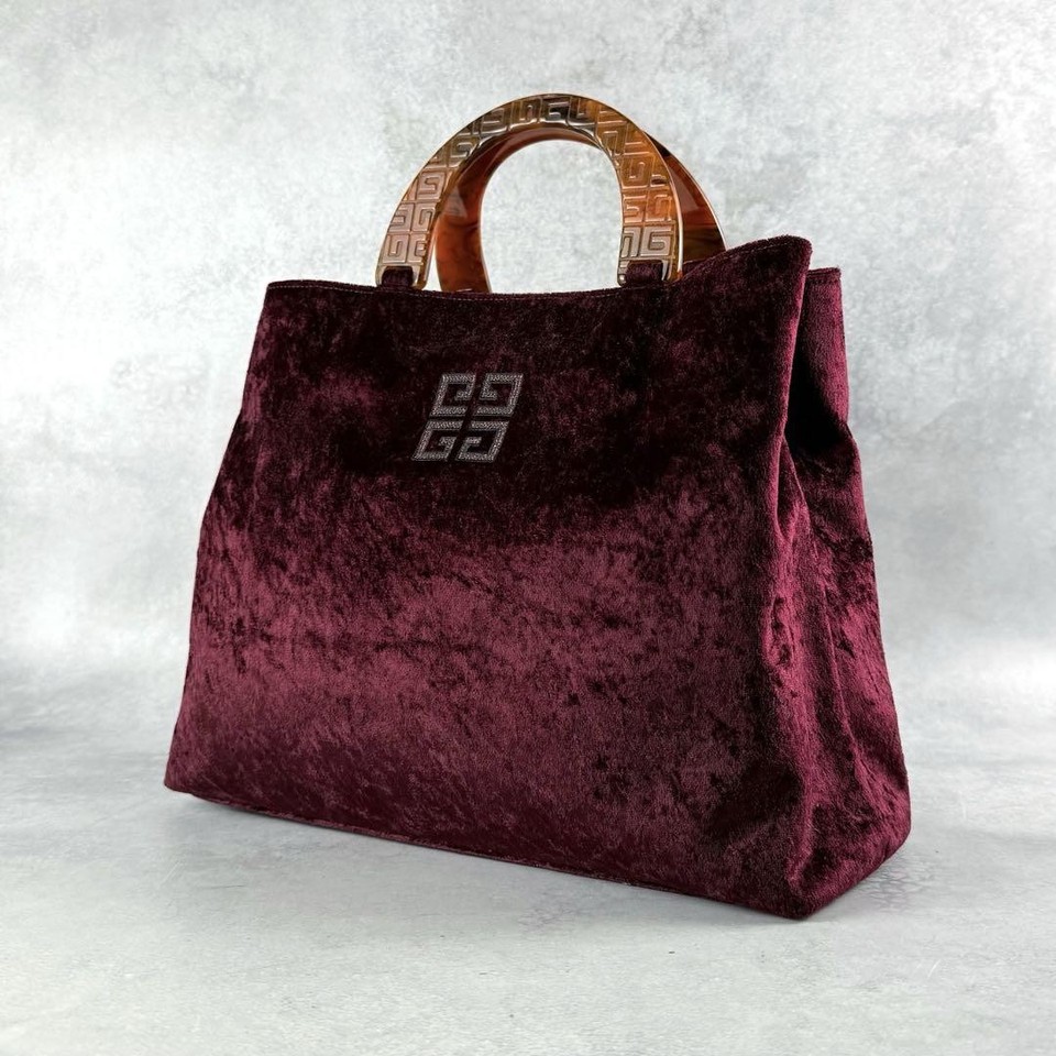 Givenchy Women Bag Velor Handbag Tortoiseshell Plastic Handle 4G ...