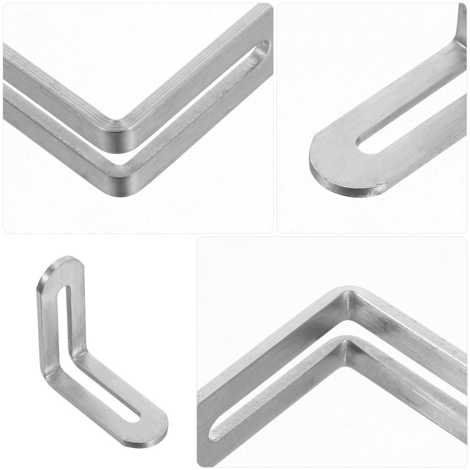 20 Pcs L-shaped Corner Fixings Furniture Angle Brackets Stainless Steel ...