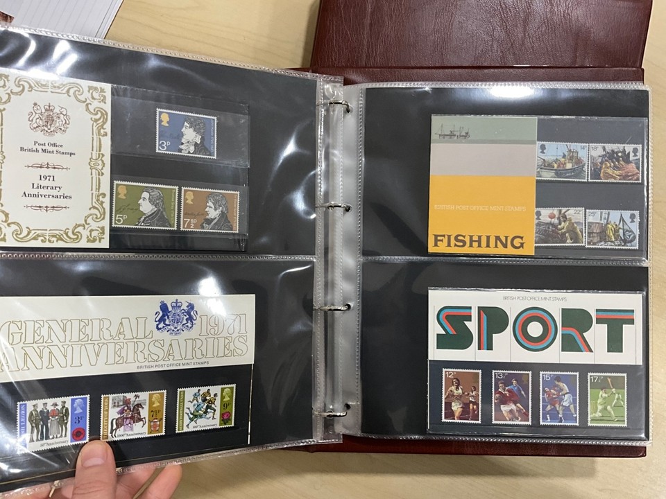 GB Royal Mail Stamp Presentation Packs MNH 47x in rm album and case aj ...