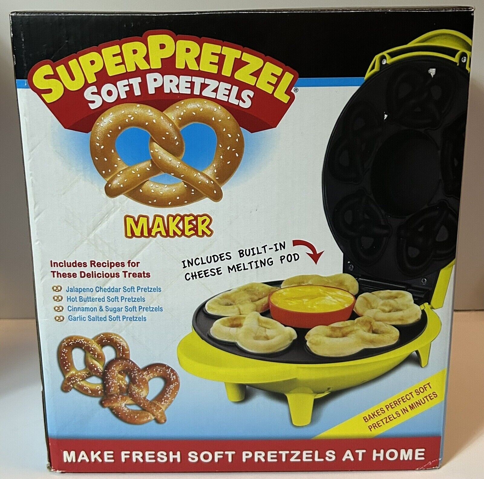 (NEW) SUPER PRETZEL Soft Pretzels MAKER W Cheese Warmer SPM2 FAST FREE US SHIP | eBay