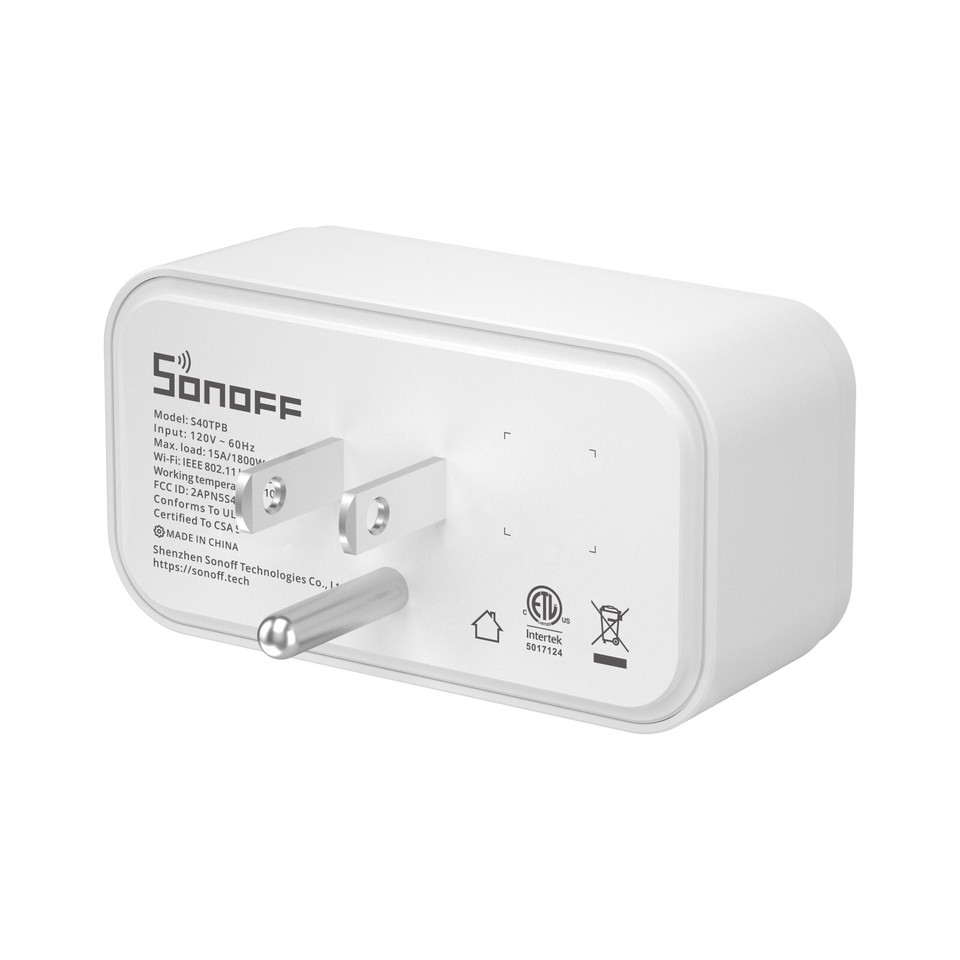SONOFF S40 Smart WiFi Plug with Energy Monitoring,Outlet Works with ...