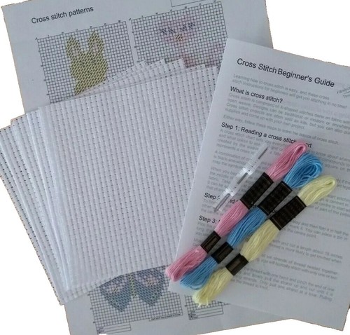 Animal Theme First Cross Stitch Sewing Kit Binca Thread Pattern Needle ...