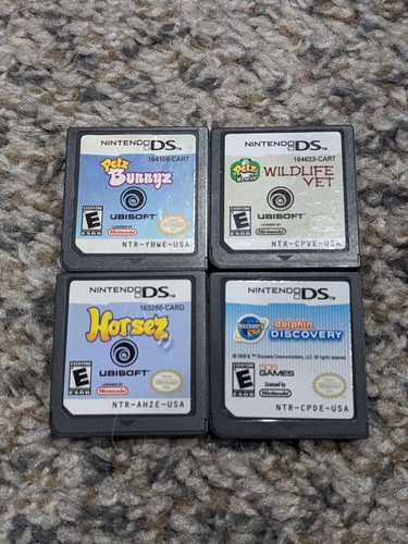 Lot of 4 Nintendo DS Games Petz Rescue Bunnyz Horsez Dolphin Discovery ...