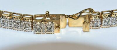 10K GOLD BRACELET DIAMONDS TENNIS BRACELET VINTAGE STAMPED JAFA buy best