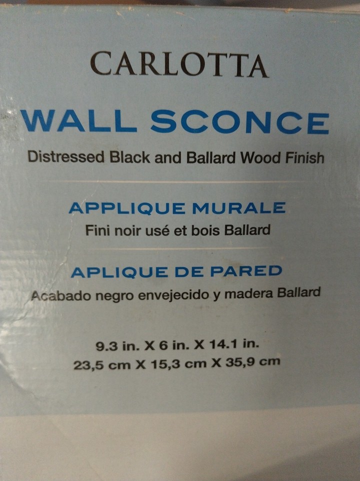 Carlotta Wall Sconce Distressed Black And Ballard Wood Finish by ...