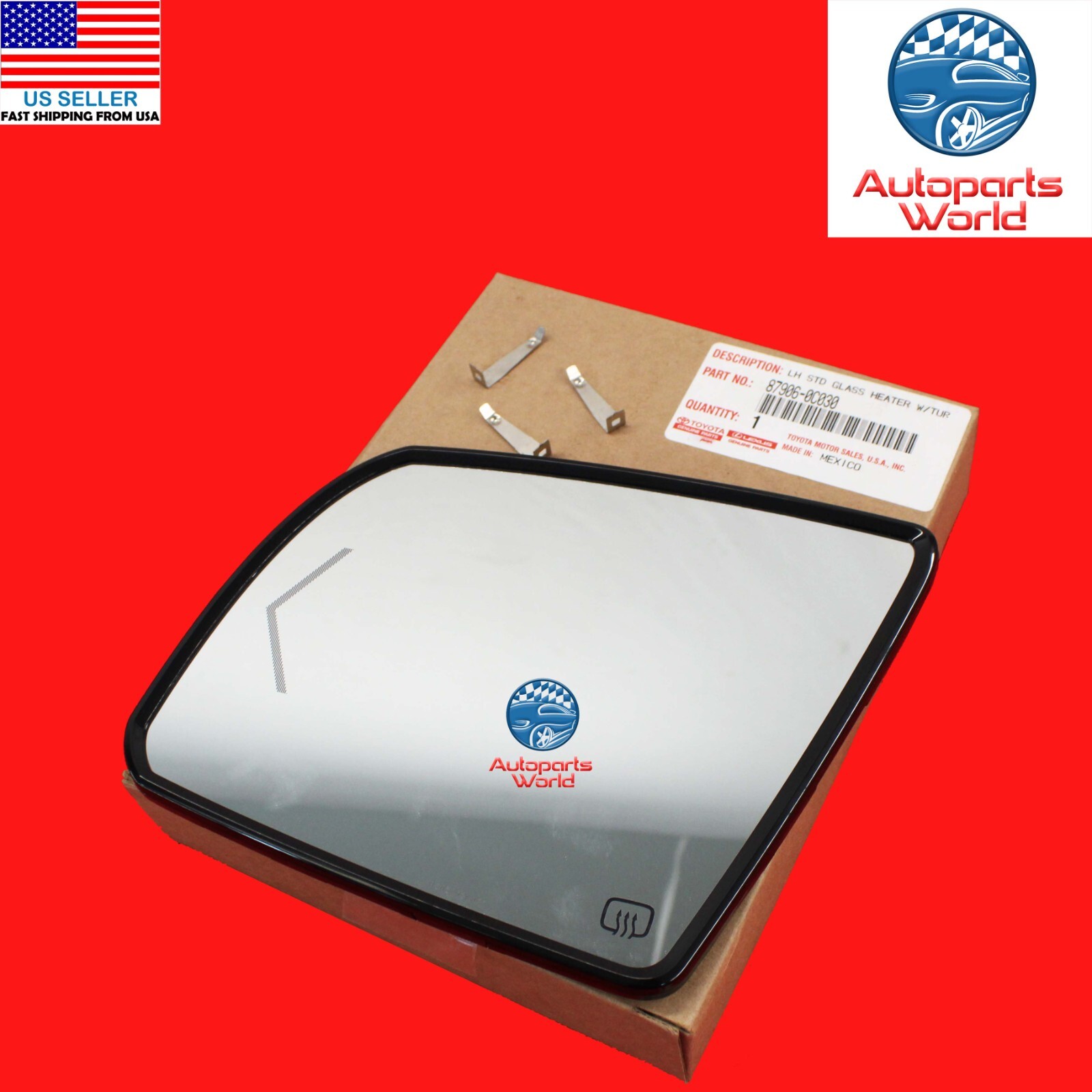 GENUINE OEM TOYOTA SEQUOIA TUNDRA LEFT DRIVER DOOR MIRROR GLASS 87906 ...