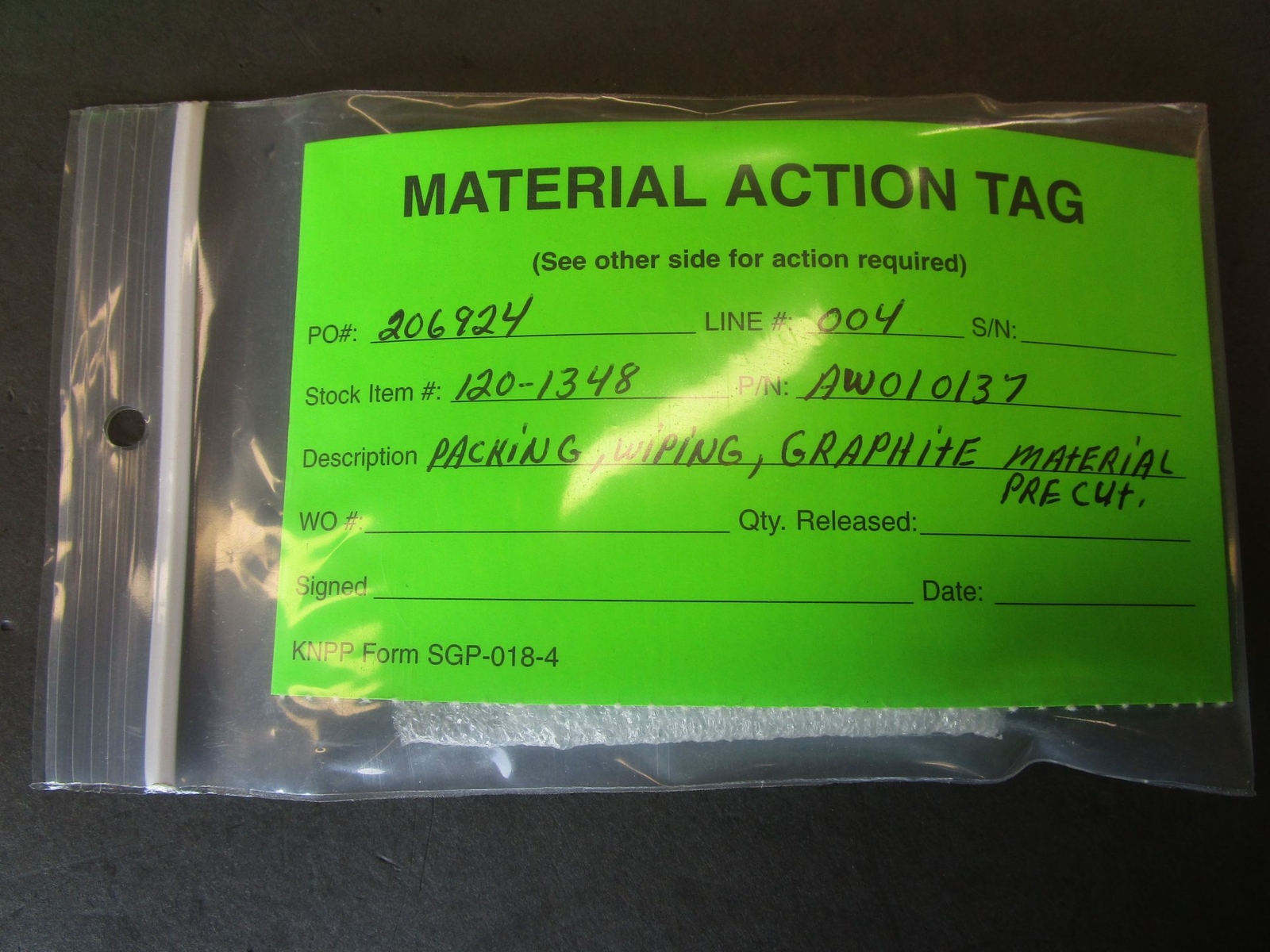 Chesterton GTPI 5300 Precut Packing Graphite Material .500" x 0.875" x ...